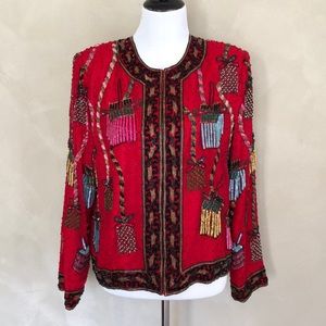 Scala Jackets & Coats | Amazing Vintage Flawless Silk Beaded Jacket ...